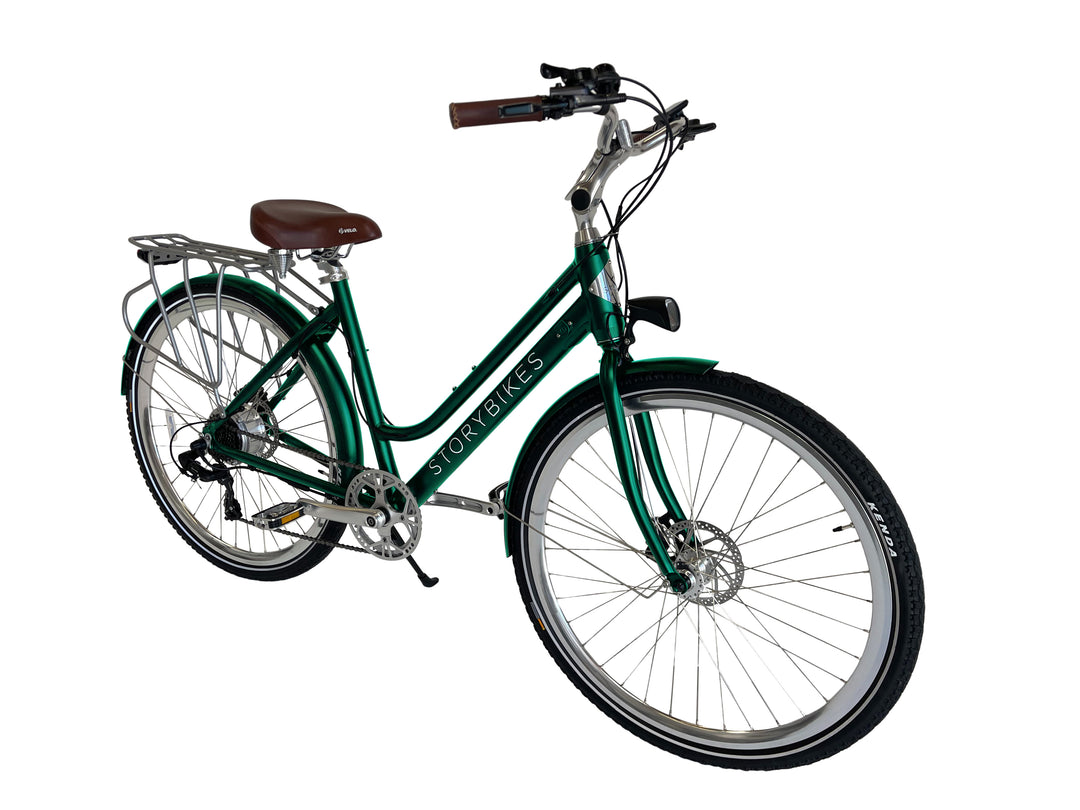 Story Bicycles Story Electric Bike Step Through Design Ebike Smart 350W Electronic Motor Hidden Lithium Battery USB Port to Charge Phone Shimano